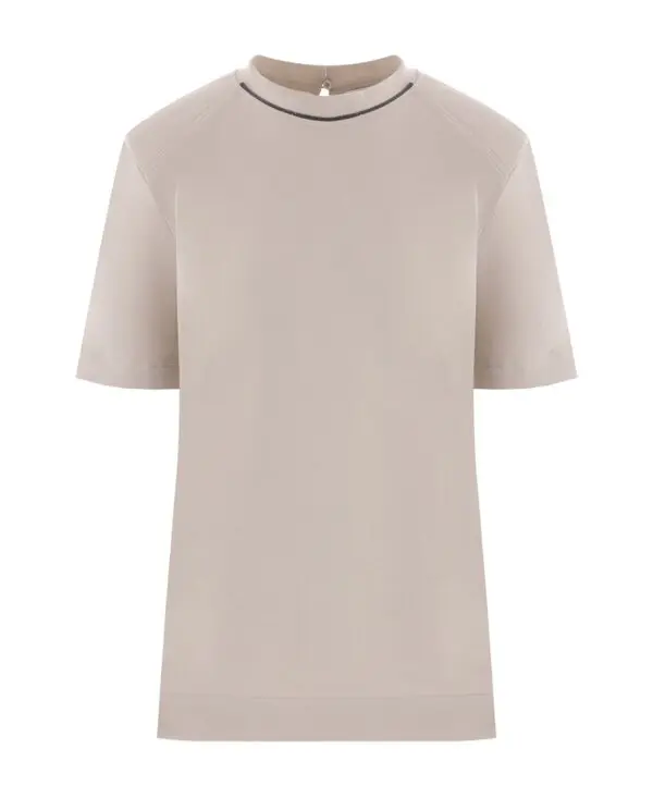 Brunello Cucinelli Monili Chain Embellished Cotton T-shirt