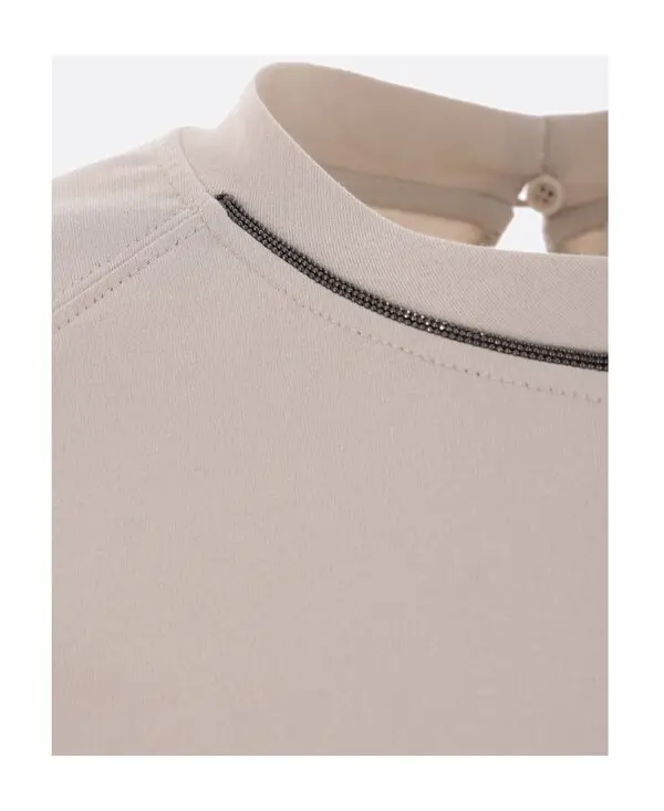 Brunello Cucinelli Monili Chain Embellished Cotton T-shirt
