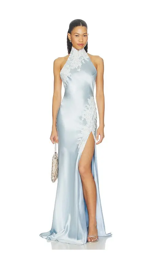 SAU LEE Michelle Gown In Baby Blue