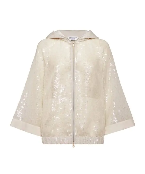 Brunello Cucinelli Sequined Hooded Sweater