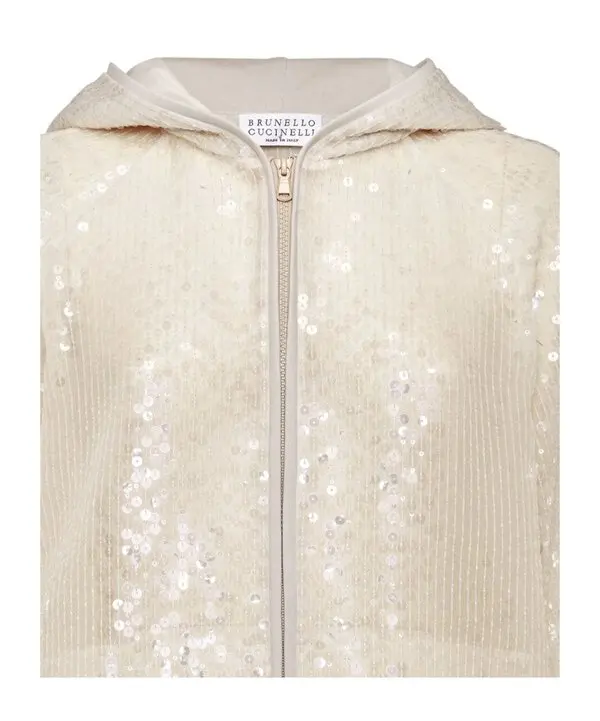 Brunello Cucinelli Sequined Hooded Sweater