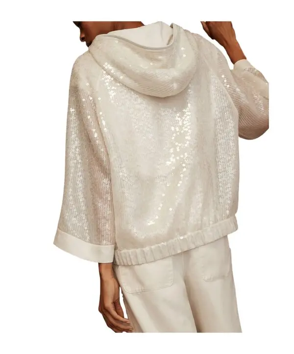 Brunello Cucinelli Sequined Hooded Sweater