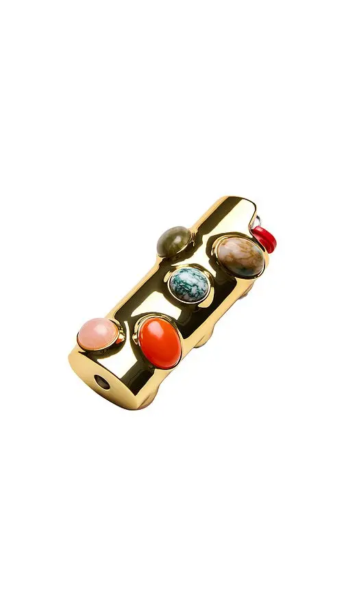Edie Parker Gemstoned Lighter Case In Multi - Carnelian