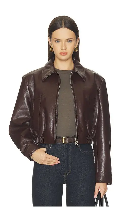 AGOLDE Nahla Cropped Jacket In Brown