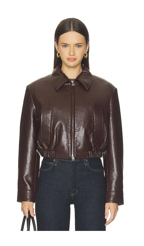 AGOLDE Nahla Cropped Jacket In Brown