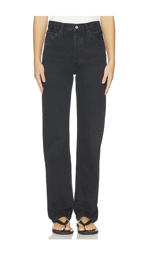 AGOLDE 90s Pinch Waist Long Jean In Black