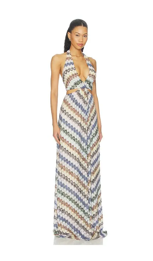 Missoni Long Dress In Multi Light Version In Multi