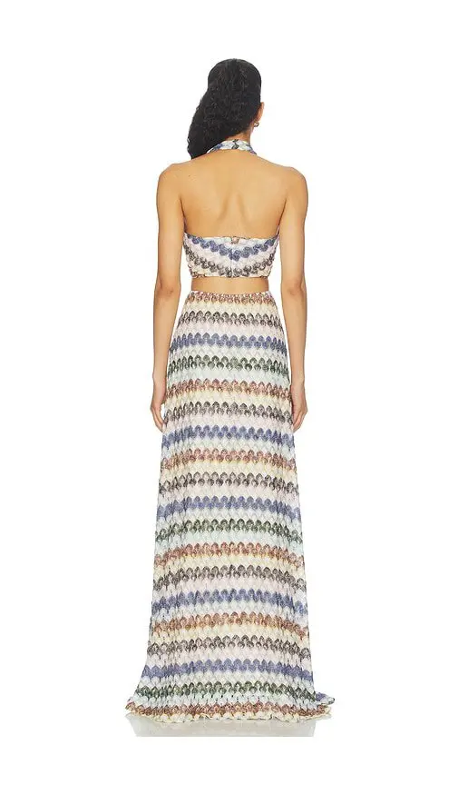 Missoni Long Dress In Multi Light Version In Multi