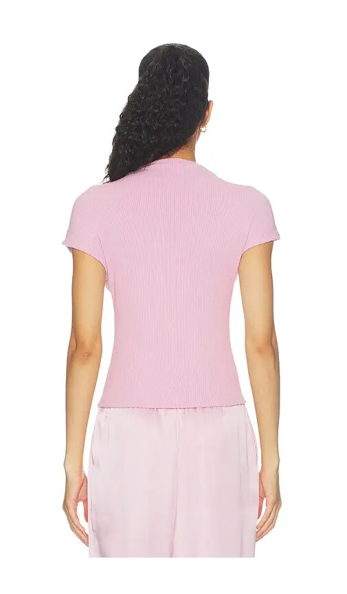 Sablyn Karlie Slit Neck Tee In Pink