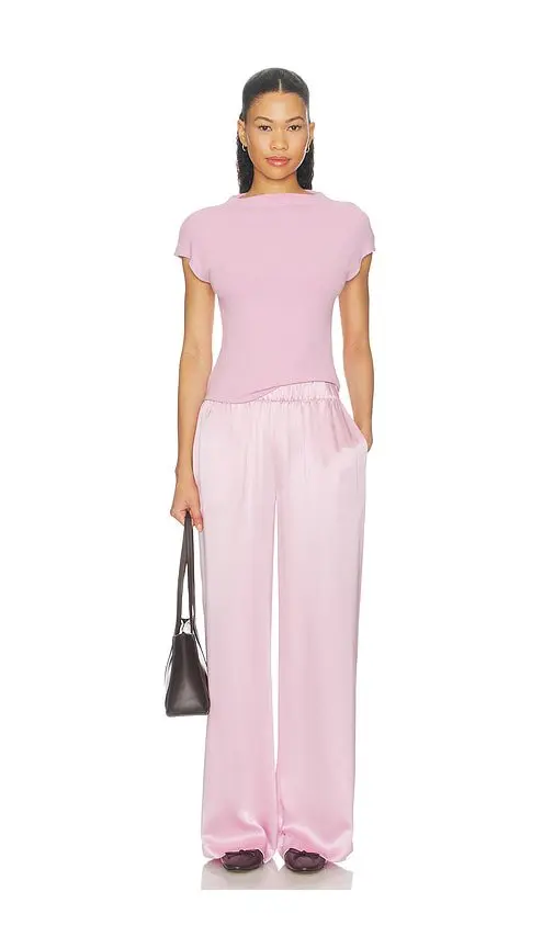 Sablyn Karlie Slit Neck Tee In Pink