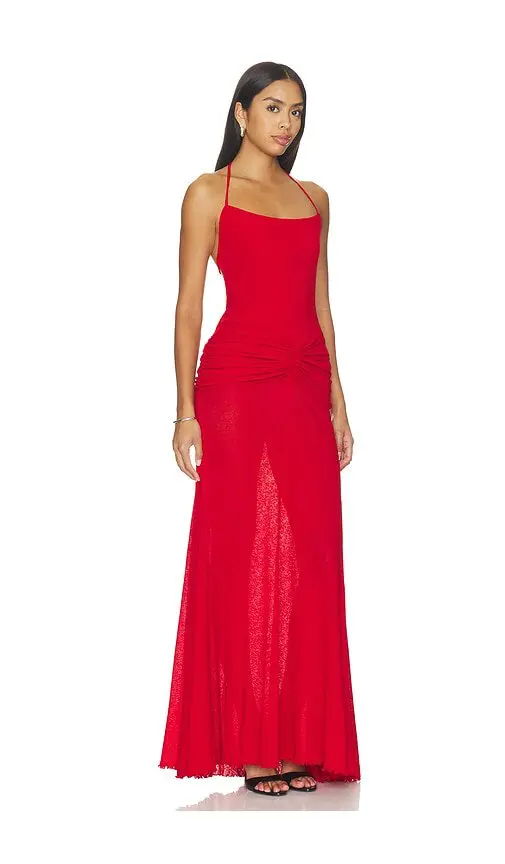 SIEDRES Nensi Ruched Mesh Maxi Dress