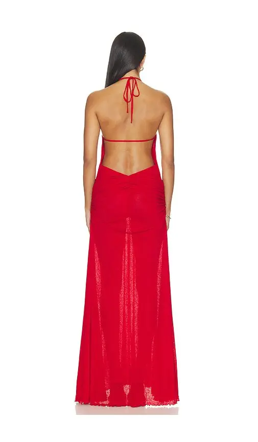 SIEDRES Nensi Ruched Mesh Maxi Dress