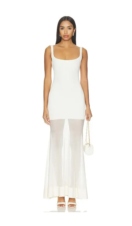 SEROYA Inga Knit Dress In Ivory