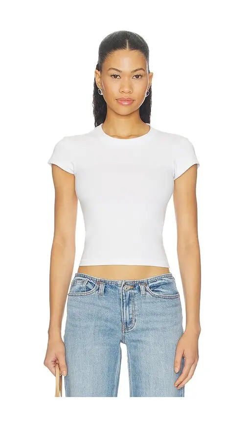 Good American The Cap Sleeve Tee In White