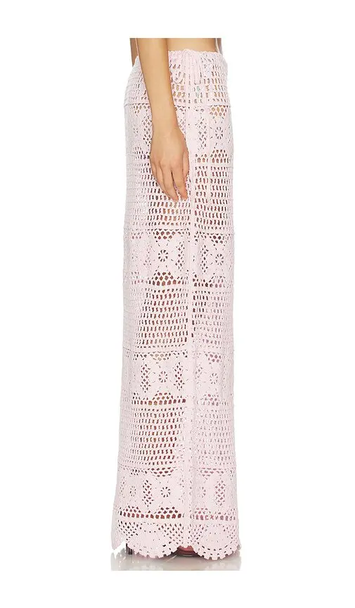 SKIMS Crochet Swim Long Skirt In Pink