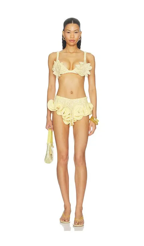 PatBO Iara Crochet Embroidered Bra Top