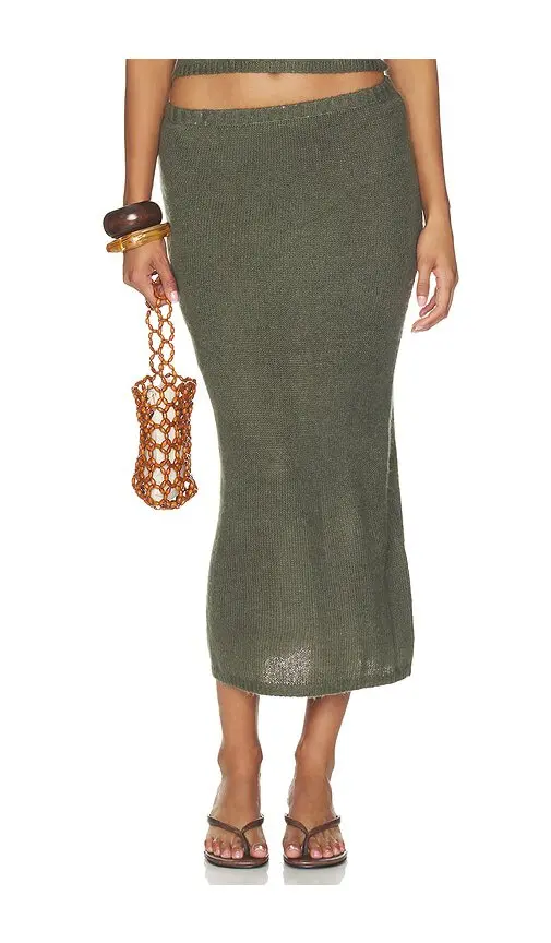 BOBI Blair Maxi Skirt In Sage