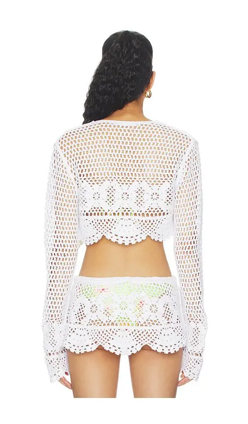 SKIMS Crochet Swim Cropped Cardigan