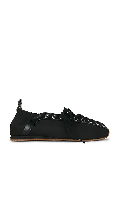 GANNI Lace Up Sporty Ballerina Sneaker - Black