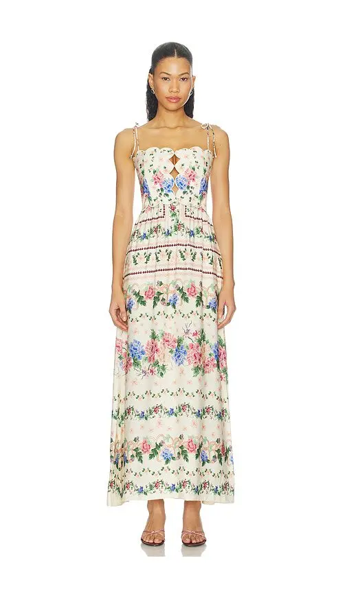 Agua Bendita Julia Ivy Dress In Cream - Multicolor