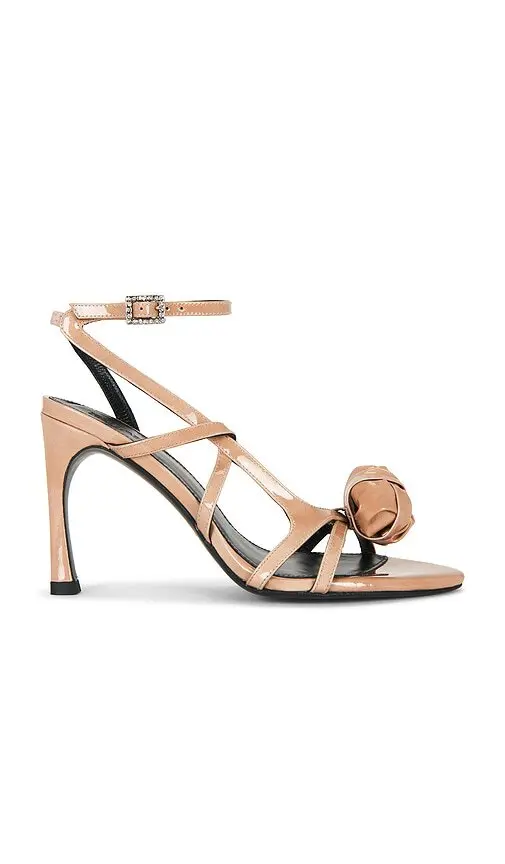 ROTATE BY BIRGER CHRISTENSEN High Heel Patent Leather Sandal In Nude - Praline