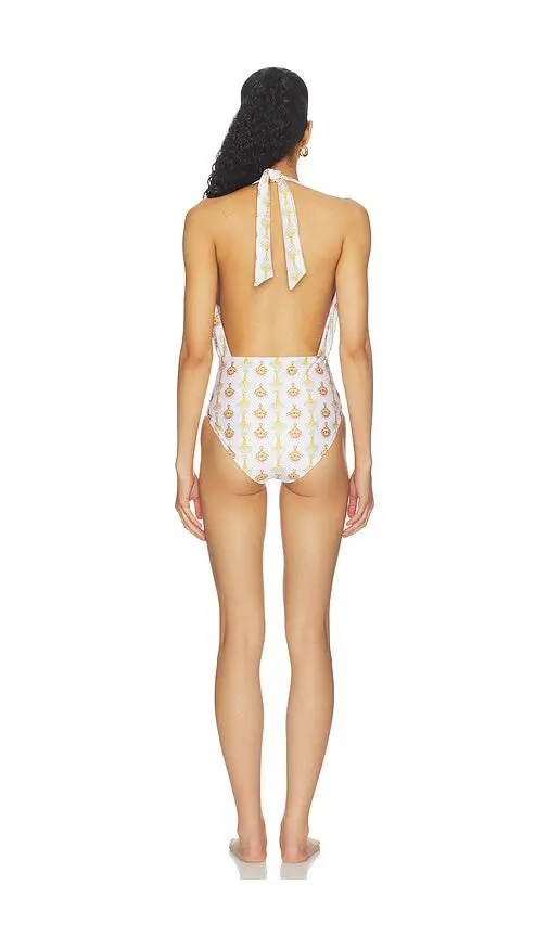 Verandah Plunge Neck Maillot One Piece Swimsuit