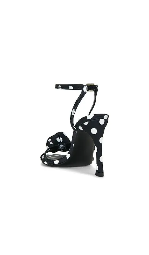 ROTATE BY BIRGER CHRISTENSEN Polka Satin High Heel Sandals With Knot Detailing