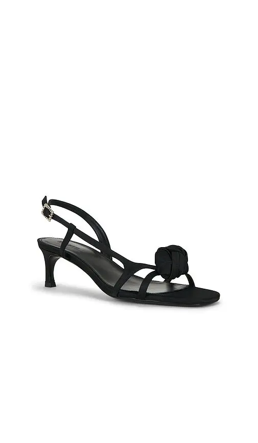 ROTATE BY BIRGER CHRISTENSEN Mid Heel Knot Satin Strappy Sandal