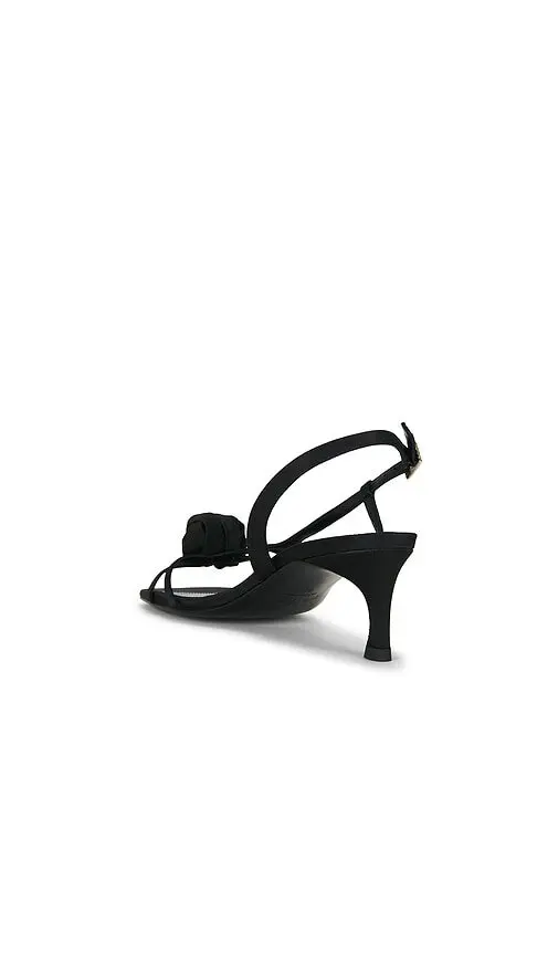 ROTATE BY BIRGER CHRISTENSEN Mid Heel Knot Satin Strappy Sandal
