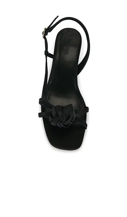 ROTATE BY BIRGER CHRISTENSEN Mid Heel Knot Satin Strappy Sandal