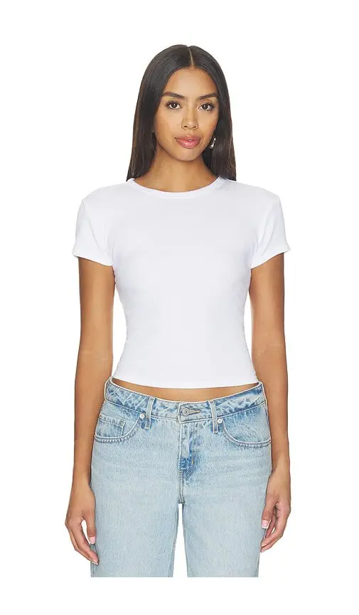 PERFECTWHITETEE Maci Recycled Cotton Rib Crew Neck Tee