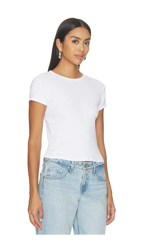 PERFECTWHITETEE Maci Recycled Cotton Rib Crew Neck Tee