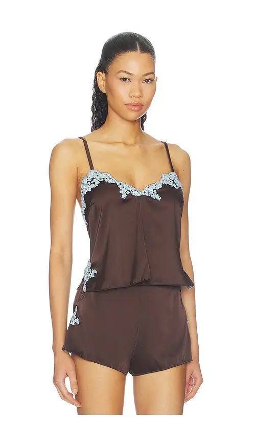 KAT THE LABEL Jean Camisole Top In Brown