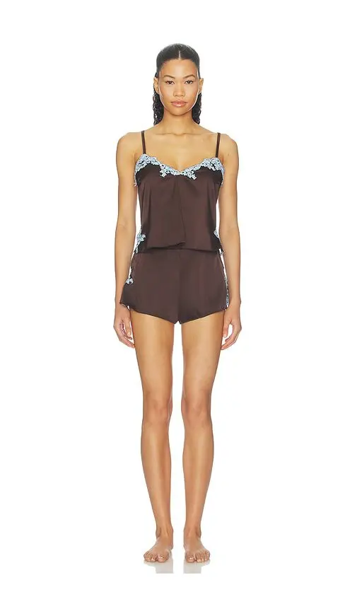 KAT THE LABEL Jean Camisole Top In Brown