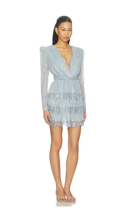 SABINA MUSAYEV Liv Dress In Metallic Silver