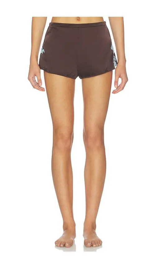 KAT THE LABEL Jean Short In Brown