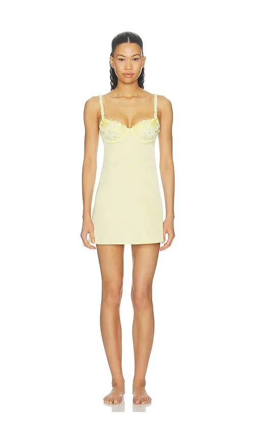 KAT THE LABEL Amelia Slip Dress In Yellow