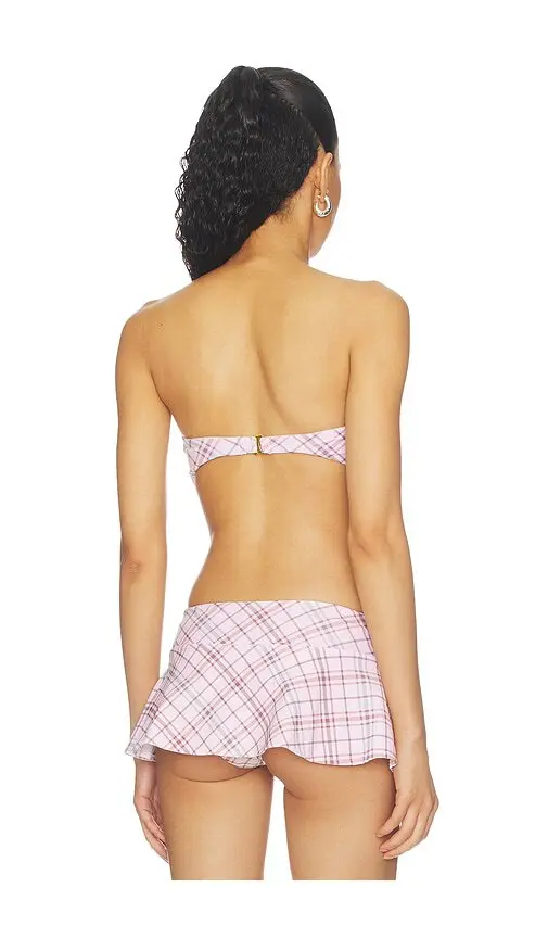 Tularosa Maude Top Plaid Strapless Bikini Top