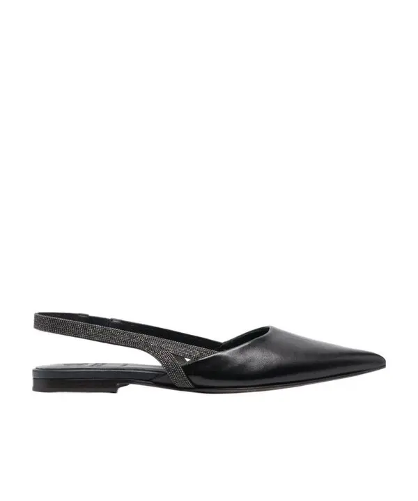 Brunello Cucinelli Monili Chain Pointed Toe Ballerina Flats