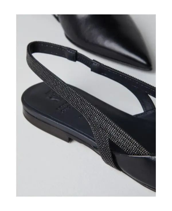 Brunello Cucinelli Monili Chain Pointed Toe Ballerina Flats