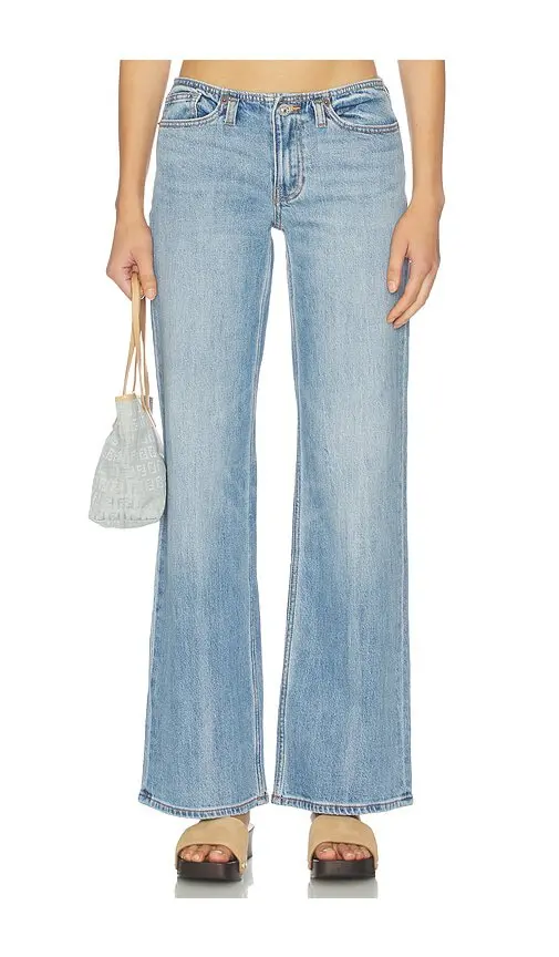 Good American Ghost Waist Low Loose Jean In Blue