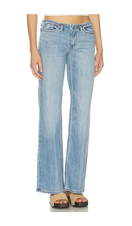 Good American Ghost Waist Low Loose Jean In Blue