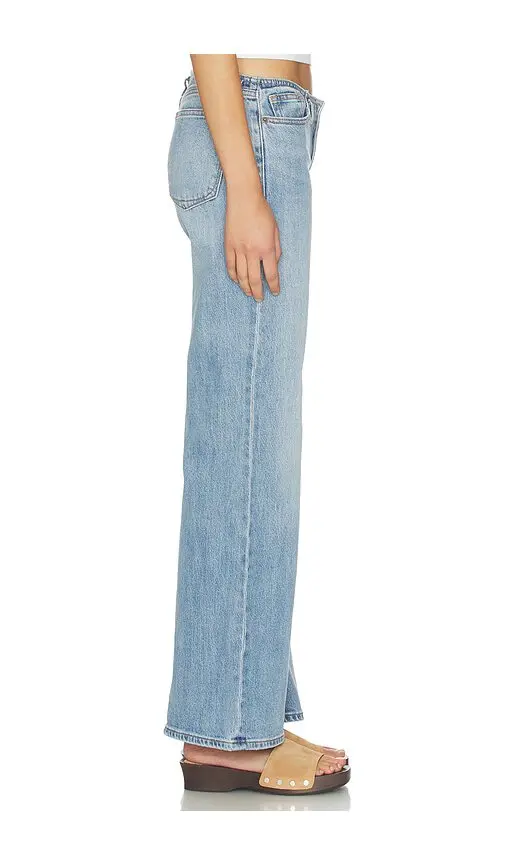 Good American Ghost Waist Low Loose Jean In Blue