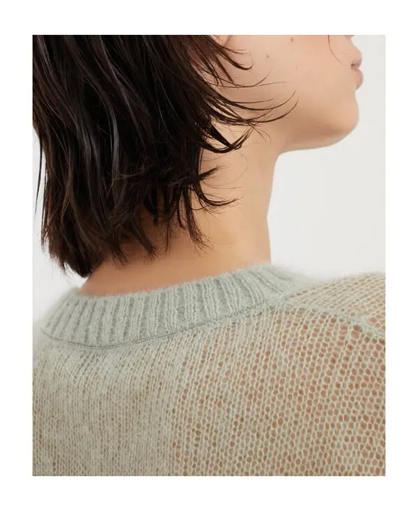 Brunello Cucinelli Crew Neck Open-knit Jumper With Jewelry Detail