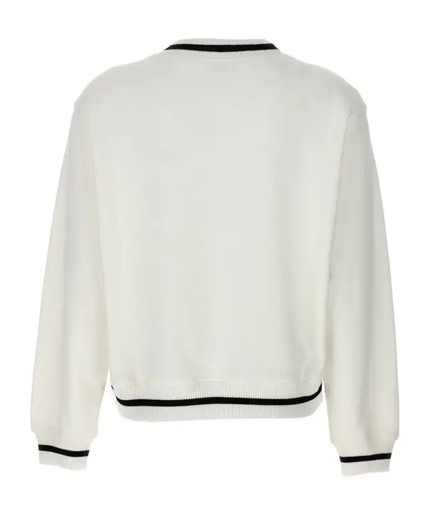 Brunello Cucinelli V-neck Sweatshirt With Logo Embroidery