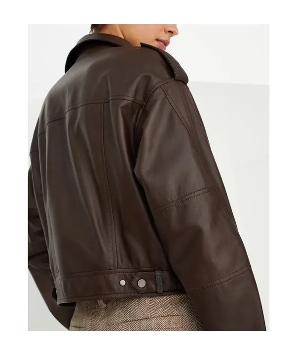 Brunello Cucinelli Asymmetrical Zip Biker Jacket