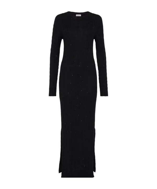 Brunello Cucinelli Sequin Embellished Knitted Maxi Dress