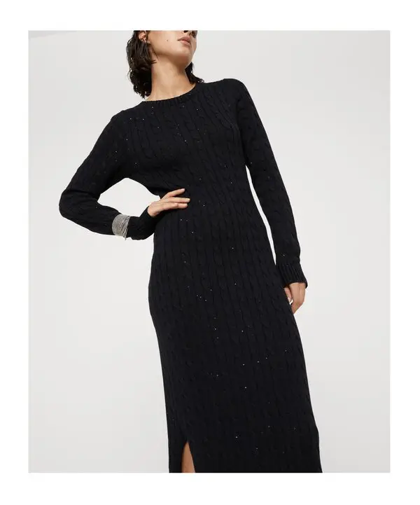 Brunello Cucinelli Sequin Embellished Knitted Maxi Dress