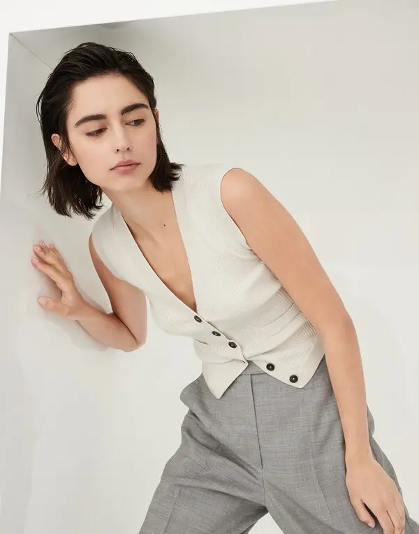 Brunello Cucinelli V-neck Button-up Knitted Vest