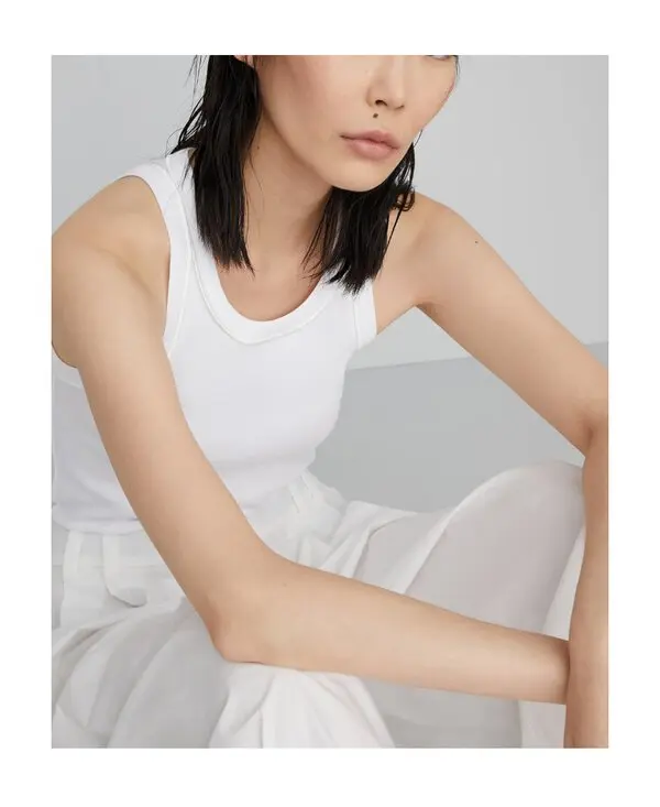 Brunello Cucinelli Stretched Ribbed Jersey Top